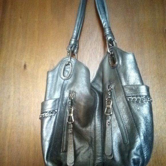 b. makowsky | Bags | B Makowsky Purse Silver Purse Genuine Leather ...